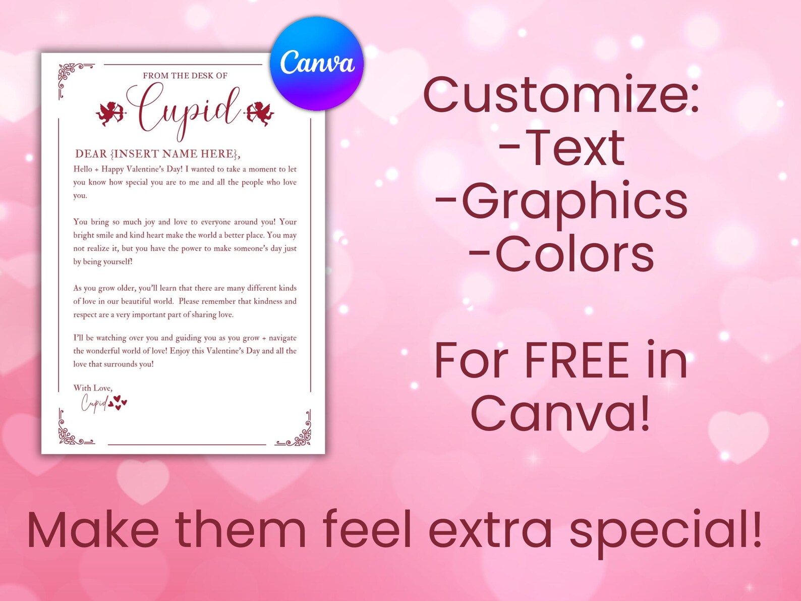 Customizable Letter From Cupid | Happy Valentine's Day | Instant ...