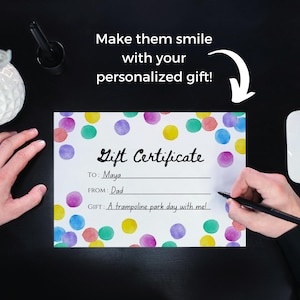 Colorful Printable Gift Certificate Custom Gift Certificate ...