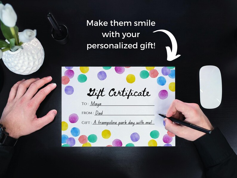 Colorful Printable Gift Certificate Custom Gift Certificate ...