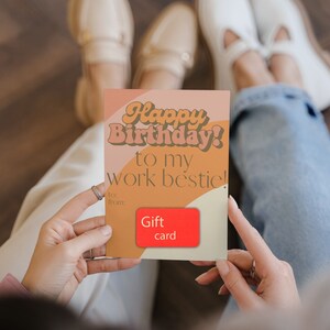 Happy Birthday to My Work Bestie | Boho Aesthetic | Retro | Card + Gift ...