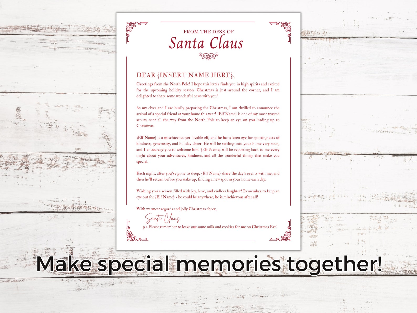 Editable Elf Letter Elf Arrival Letter From Santa Customizable Elf ...