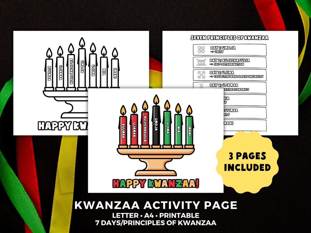 Seven Principles of Kwanzaa Candle Activity Page, Poster, Bulletin ...
