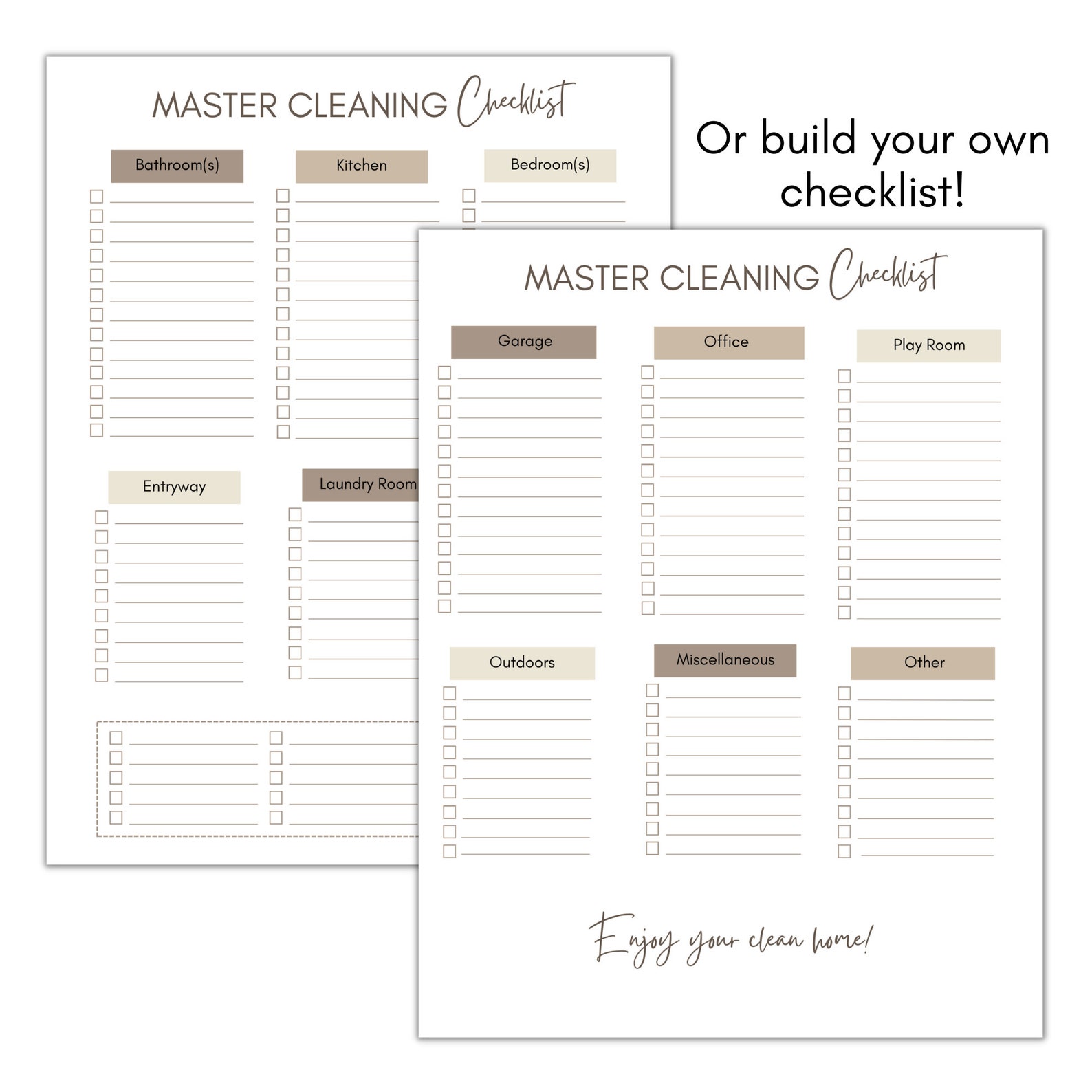 Spring Cleaning Checklist Chore List Master Cleaning Planner Printable ...
