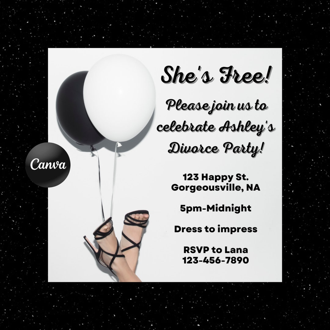Printable Divorce Party Flyer Fully Editable Divorce Party Invitation DIY Break up Party Invite ...
