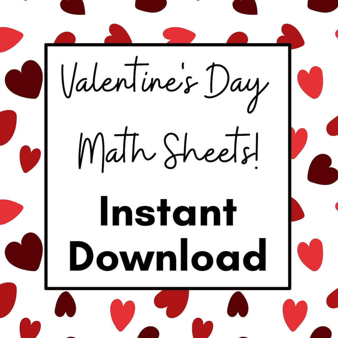 Valentine's Day Math Sheets for Grade 1 | Printable Math Problems | 10 ...