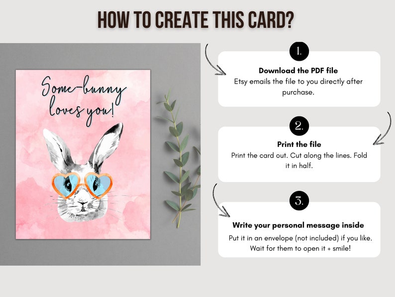 Printable Some-bunny Love You Card Somebunny Love You Easter Card Hoppy ...