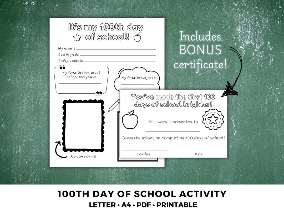 100th Day of School Activity, 100 Days of School Classroom Activity ...