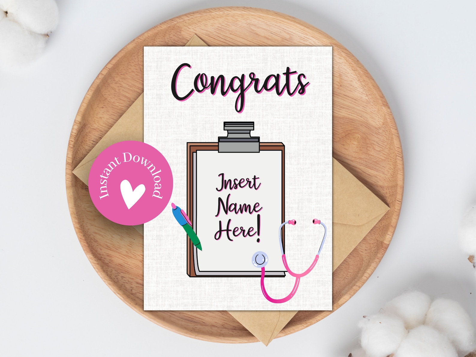 Nurse Graduation Card Printable Custom Graduation Card Congrats Nursing ...