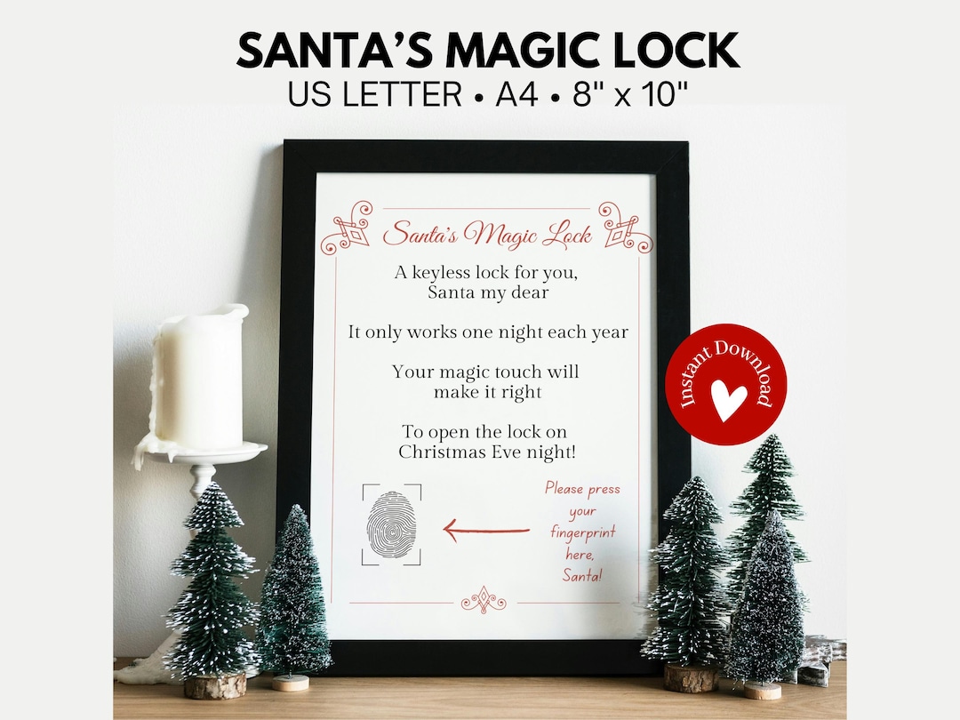 Printable Santa's Magic Key Sign is Now Keyless Santa's Magic Lock With ...