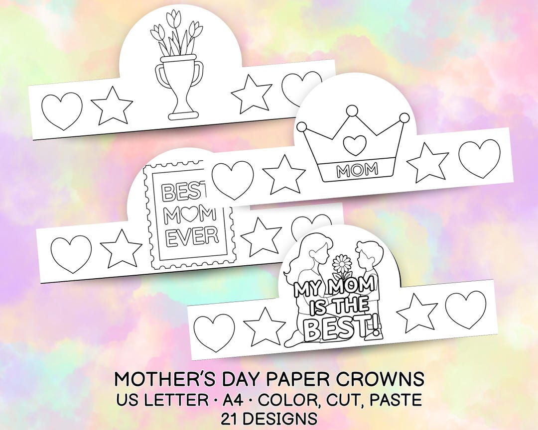 Mother's Day Paper Crown Activity Paper Headband Daycare Craft Kids ...