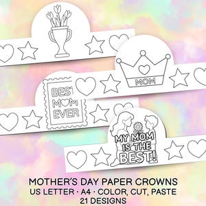 Mother's Day Paper Crown Activity Paper Headband Daycare Craft Kids ...