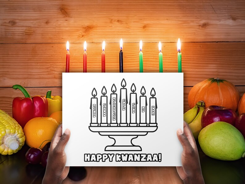 Seven Principles of Kwanzaa Candle Activity Page, Poster, Bulletin ...