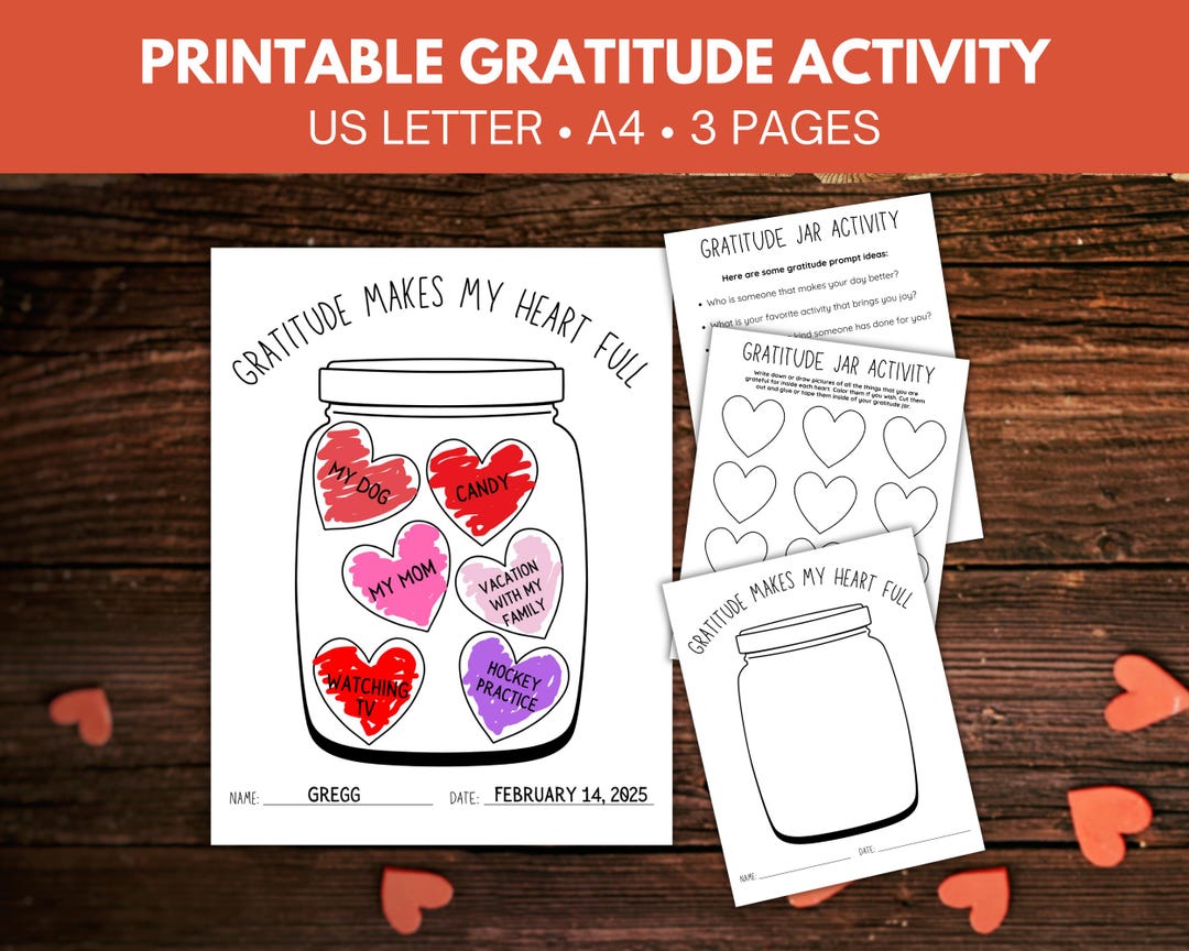 Valentine’s Day Classroom Gratitude Activity Gratitude Jar for Kids ...