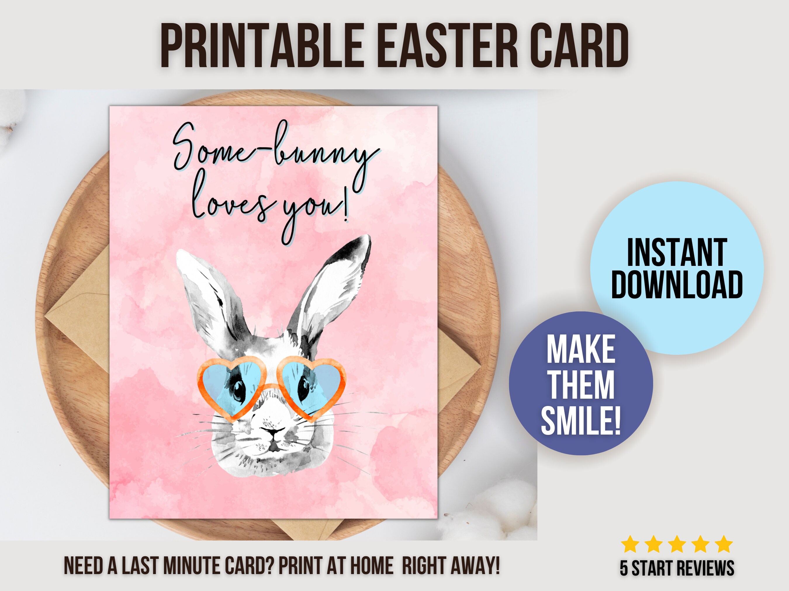Printable Some-bunny Love You Card Somebunny Love You Easter Card Hoppy ...