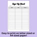 Minimalist Printable Sign up Sheet 4 Styles Included Email Sign up Form ...