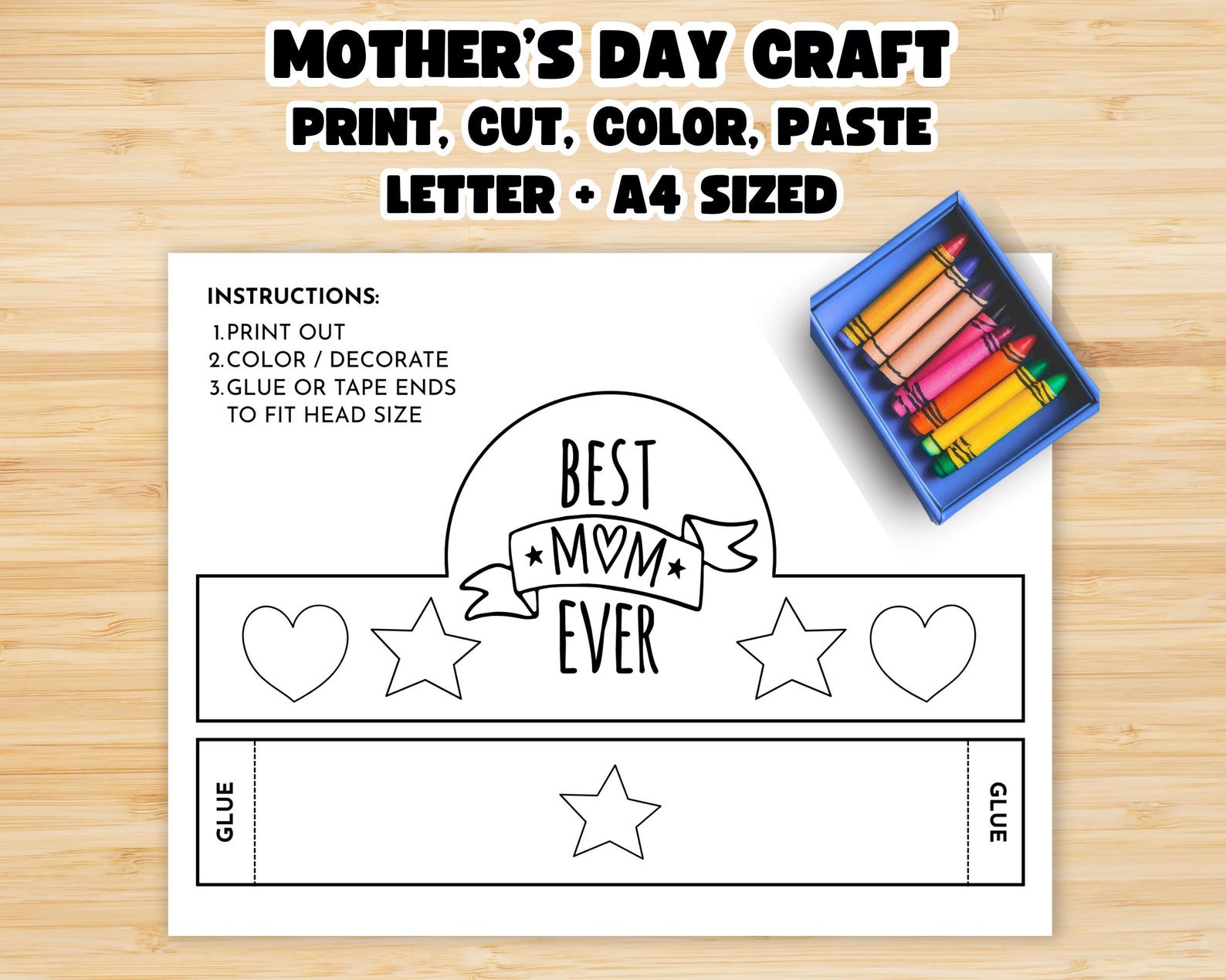 Mother's Day Paper Crown Activity Paper Headband Daycare Craft Kids ...