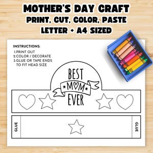 Mother's Day Paper Crown Activity Paper Headband Daycare Craft Kids ...