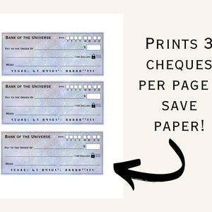 Bank of the Universe Cheque Template Wealth Manifestation Cheque Vision ...