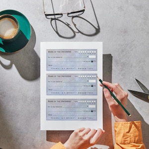 Bank of the Universe Cheque Template Manifestation Cheque Vision Board ...