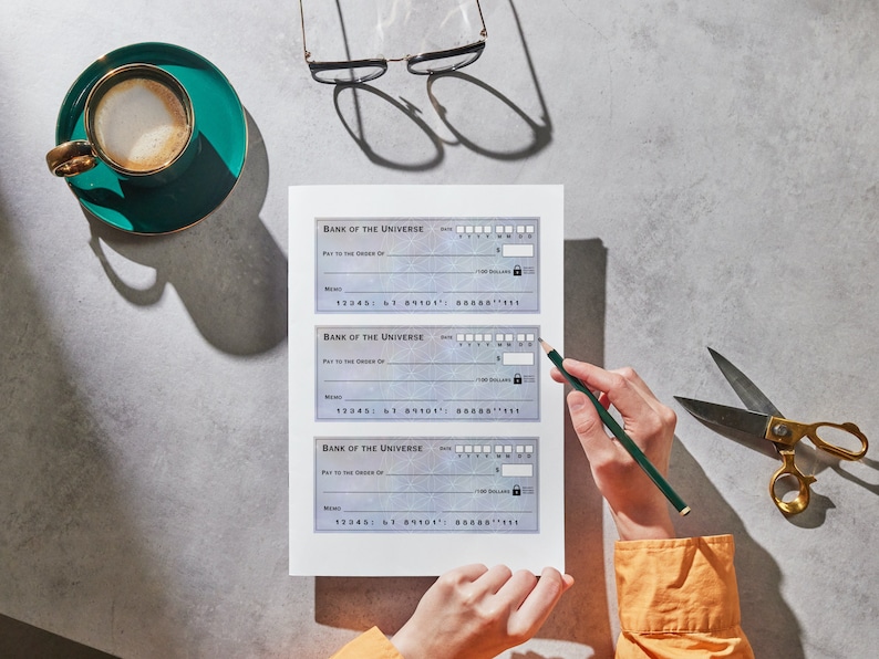 Bank of the Universe Cheque Template Manifestation Cheque Vision Board ...