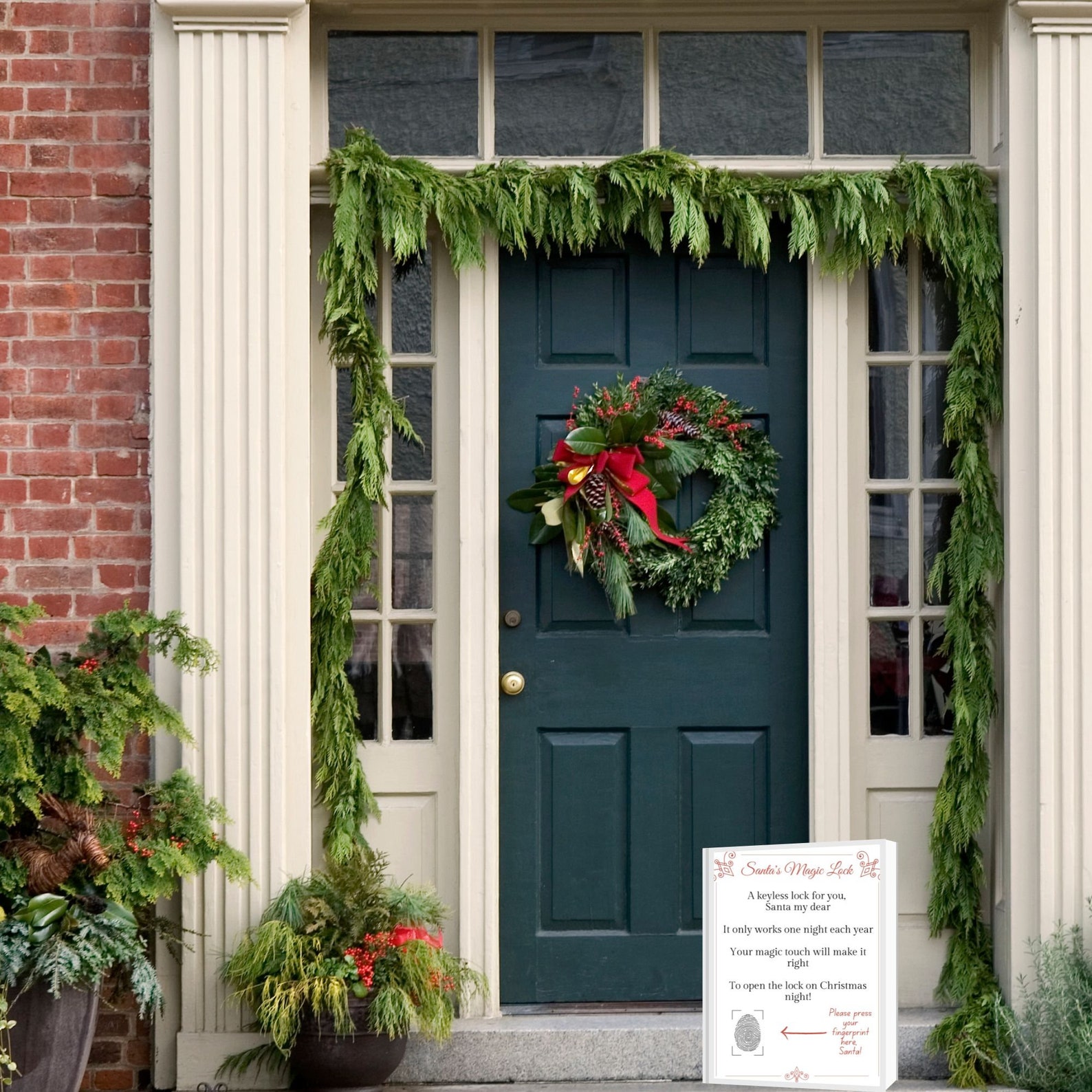 Cute Printable Santa's Magic Key Sign With Fingerprint Recognition ...