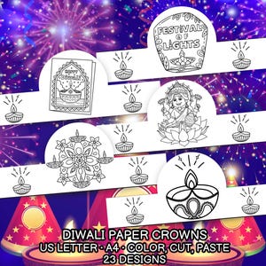 Diwali Paper Crowns - Etsy UK