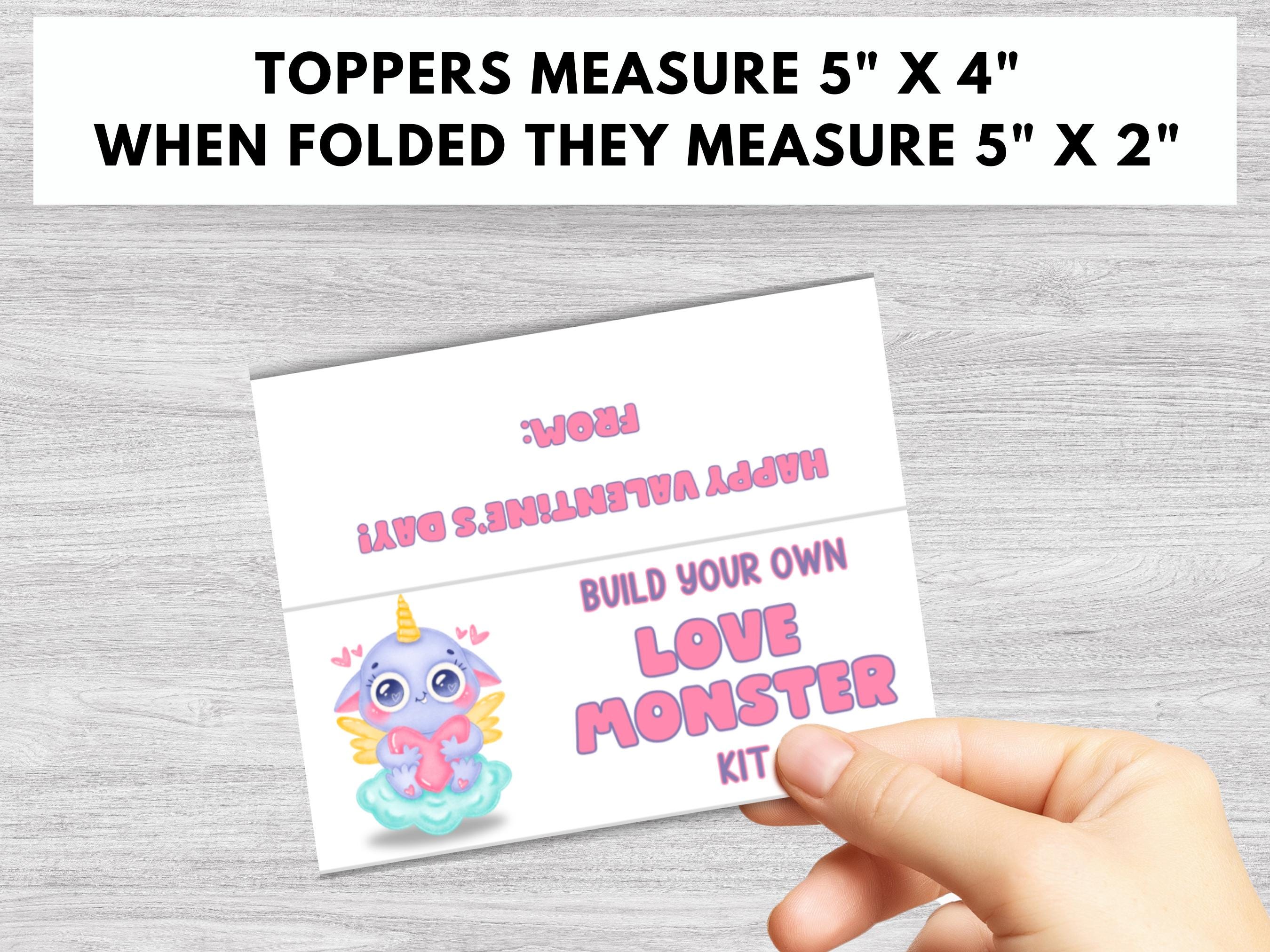 Printable Valentine's Love Monster Kit Bag Topper, Valentine Craft Kit ...