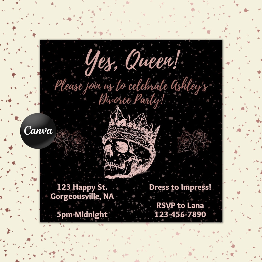 Printable Divorce Party Flyer in Rose Gold | Fully Editable Divorce ...