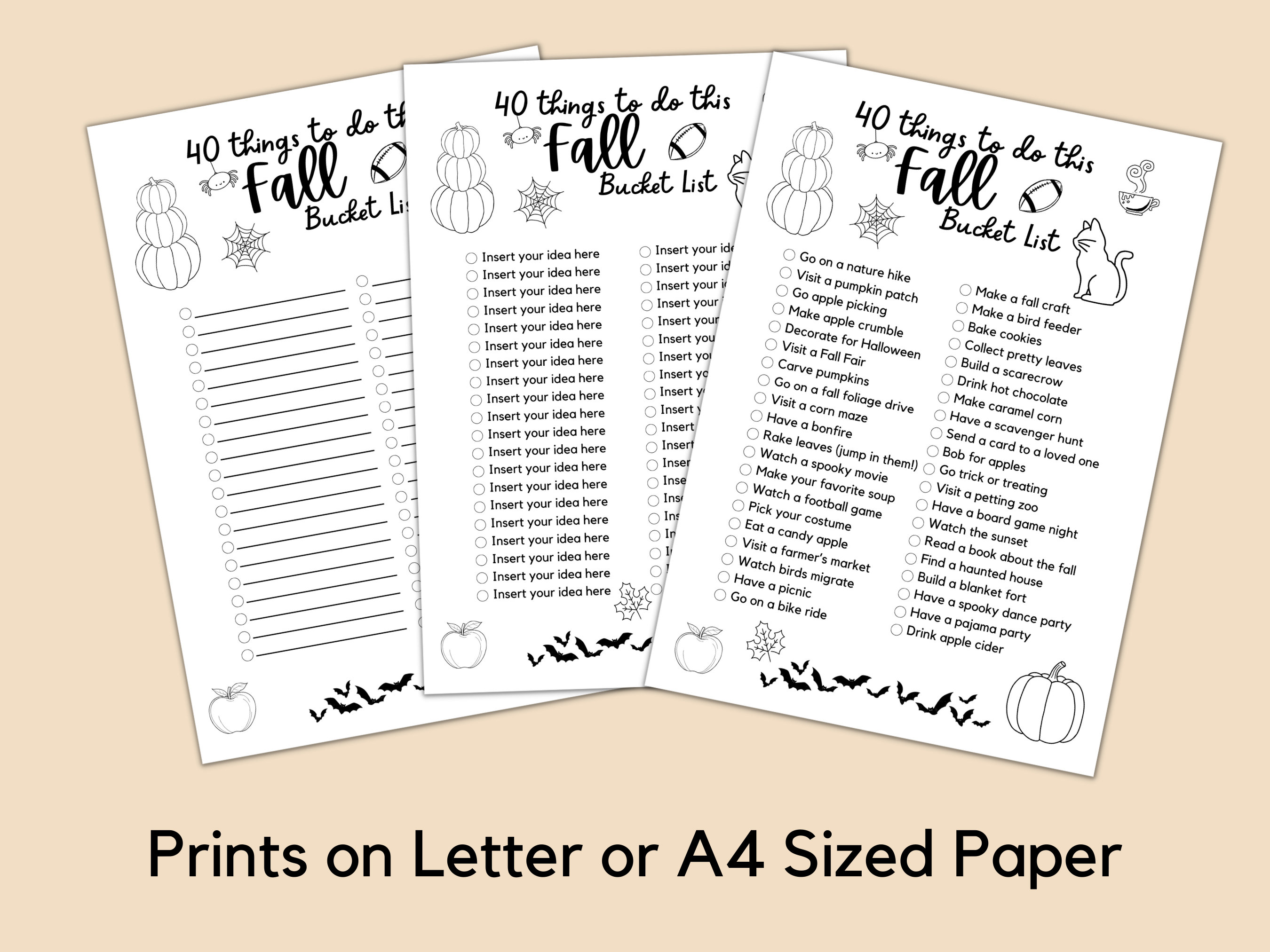 Fall Bucket List 2023 Fall Activities Check List Autumn Bucket List ...