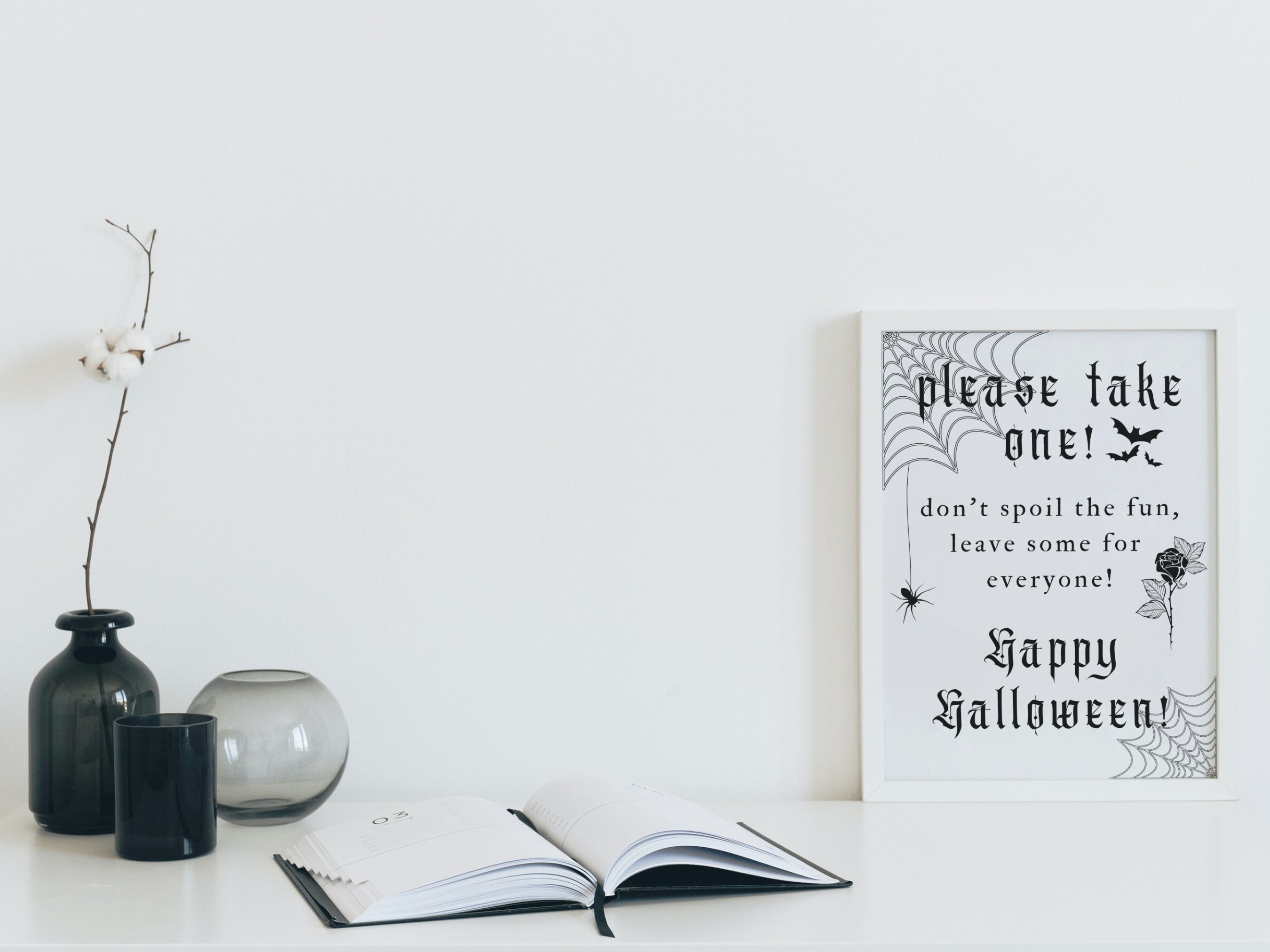 Gothic Chic Printable Halloween Sign Please Take One Sign Happy ...