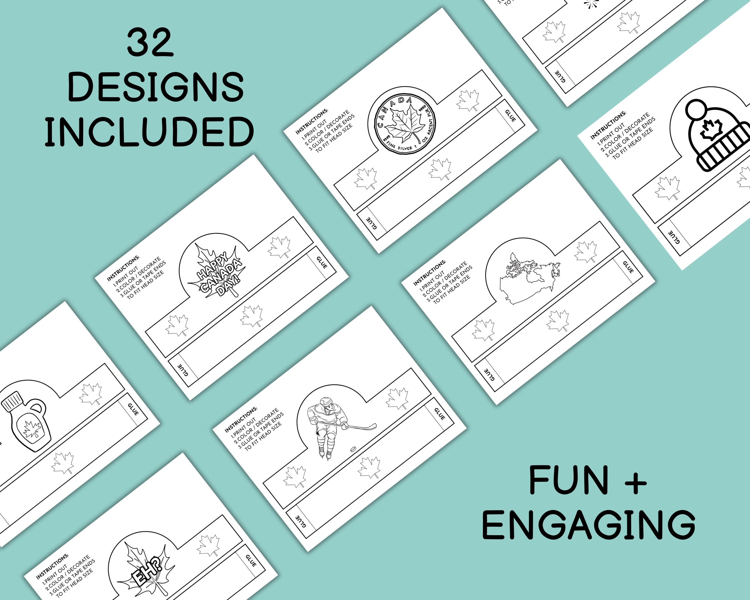 Canada Day Paper Crown Coloring Craft, Proud Canadian, Elbows up ...