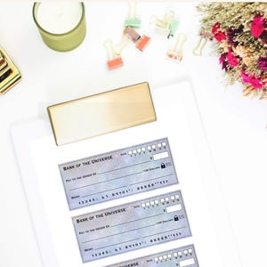 Bank of the Universe Cheque Template Wealth Manifestation Cheque Vision ...