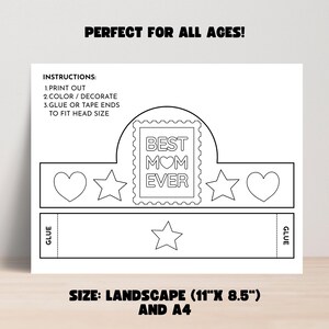 Mother's Day Paper Crown Activity Paper Headband Daycare Craft Kids ...