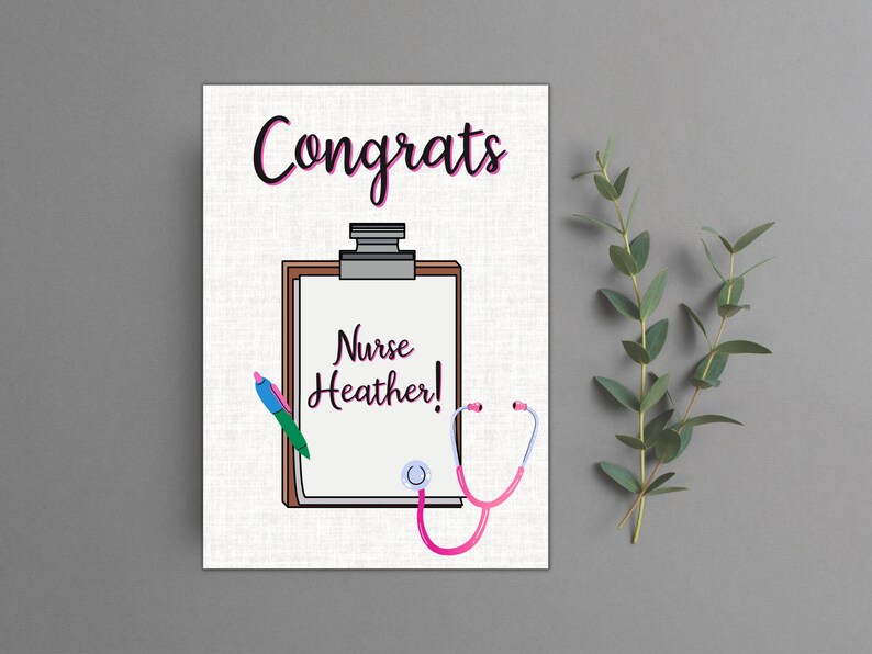 Nurse Graduation Card Printable Custom Graduation Card - Etsy