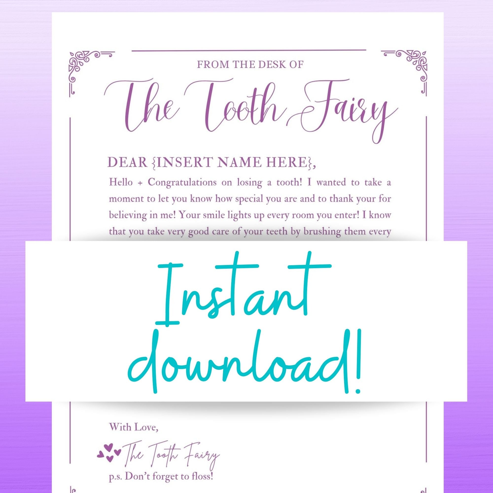 Customizable Letter From the Tooth Fairy Misplaced Tooth No Money ...