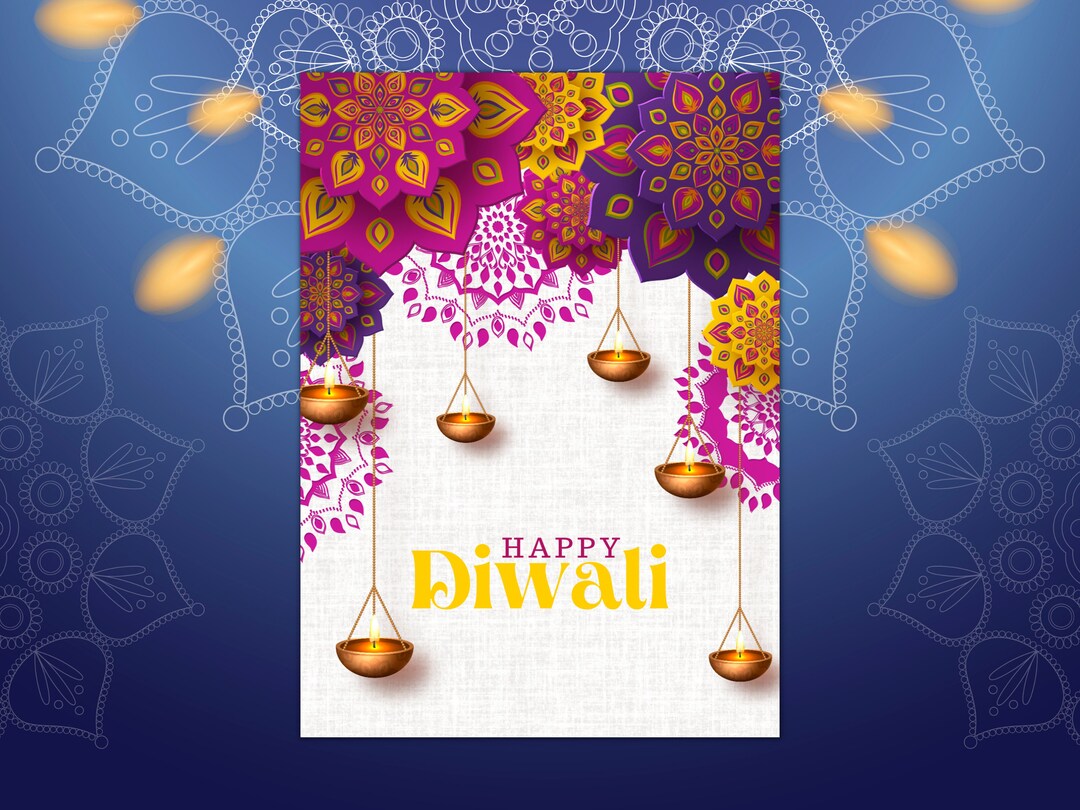 Printable Happy Diwali Card Printable Hindu Celebration Card Diwali ...