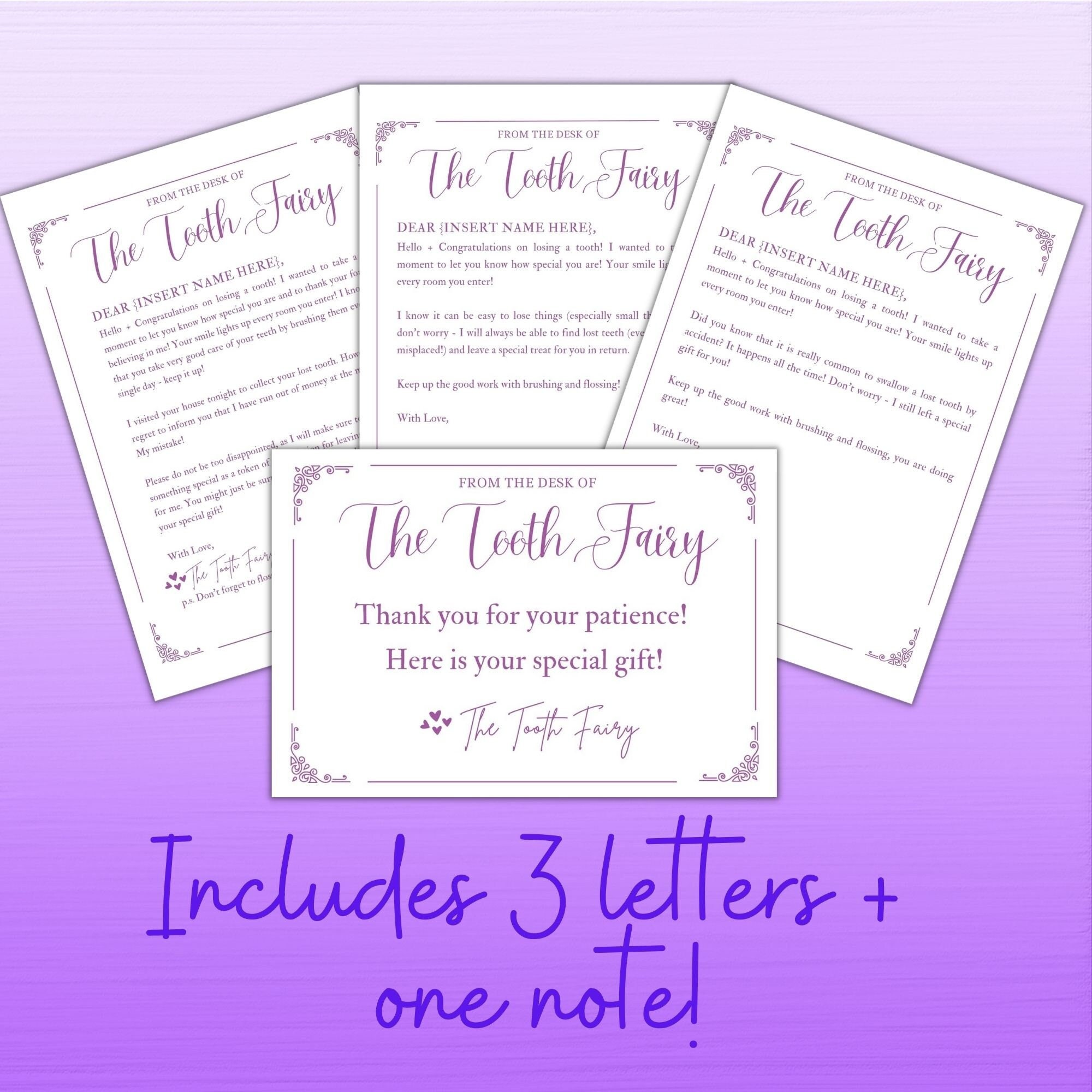 Customizable Letter From the Tooth Fairy Misplaced Tooth No Money ...