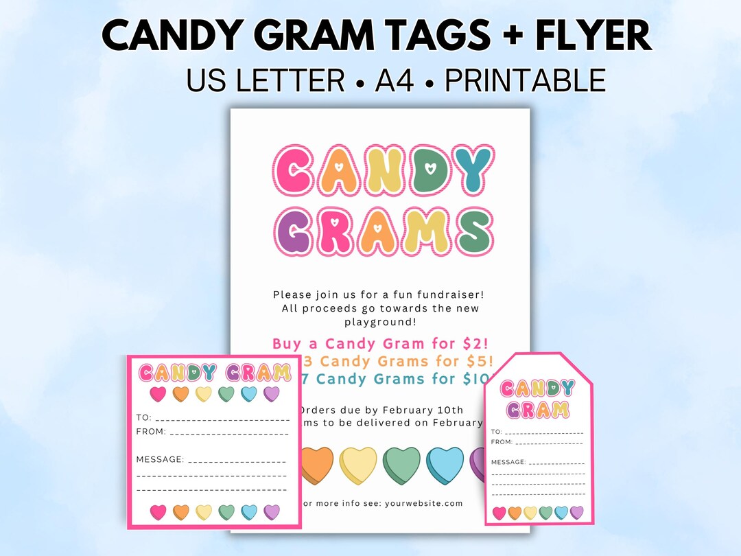 Valentine's Day Candy Gram Fundraiser Bundle, Fundraiser Flyer, Candy ...