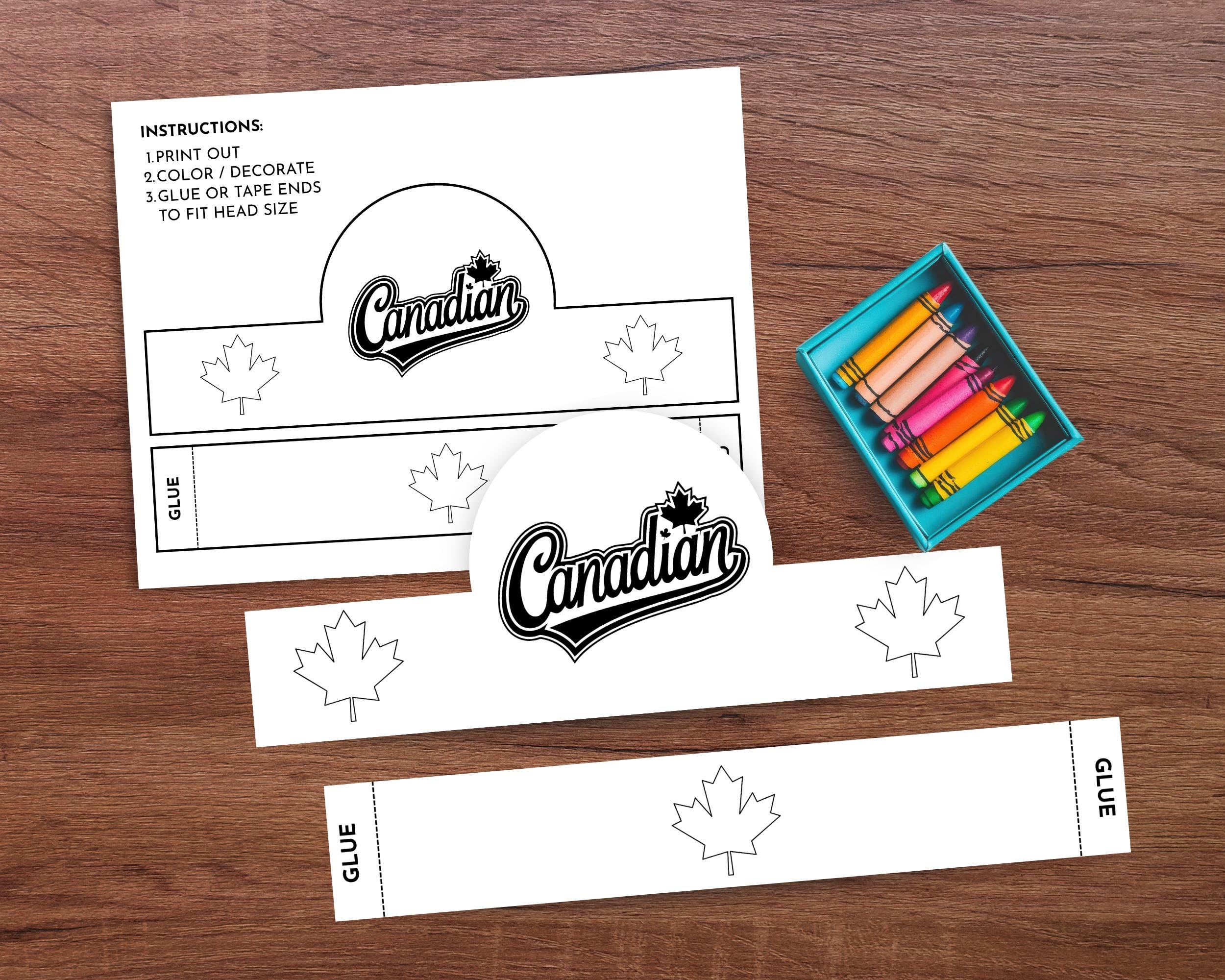 Canada Day Paper Crown Coloring Craft, Proud Canadian, Elbows up ...
