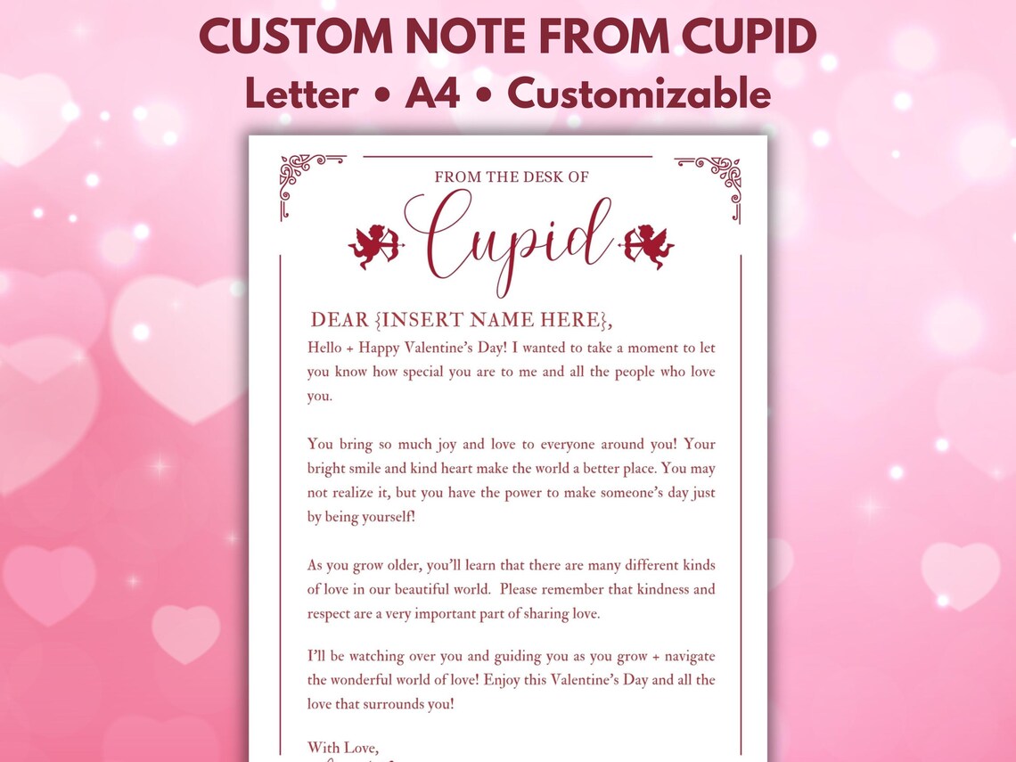 Customizable Letter From Cupid | Happy Valentine's Day | Instant ...