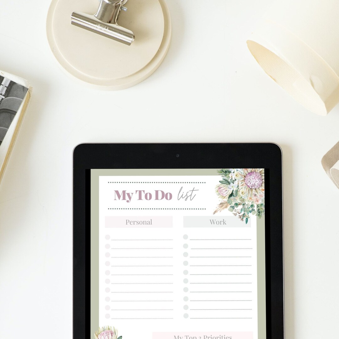 Pretty Printable to Do List Grey Boho to Do List Floral to - Etsy