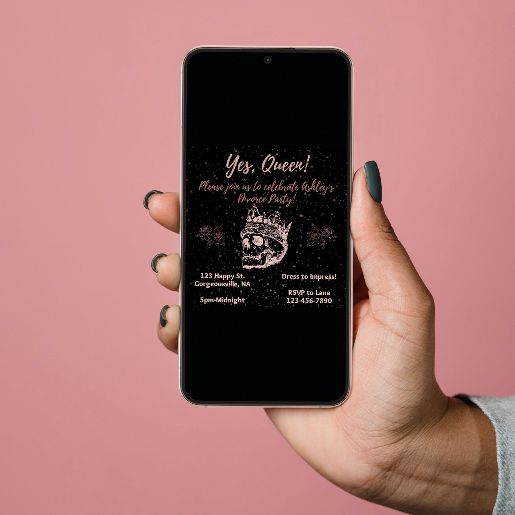 Printable Divorce Party Flyer in Rose Gold Fully Editable Divorce Party ...