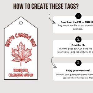 Printable Canada Day Favor Tags Canada Day Cupcake Toppers Rustic ...