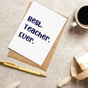 Printable Teacher Appreciation Card Best Teacher Ever Teacher Thank You ...