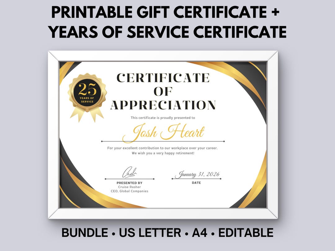 Years of Service Appreciation Gift for Retirement Gift, Work ...