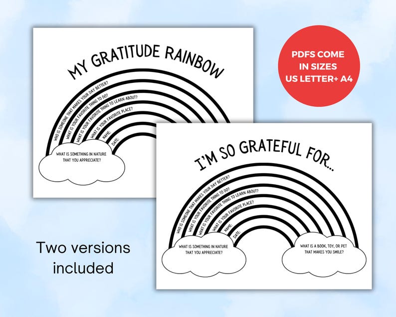 Hoja de trabajo de gratitud para niños, Mi arcoíris de gratitud ...