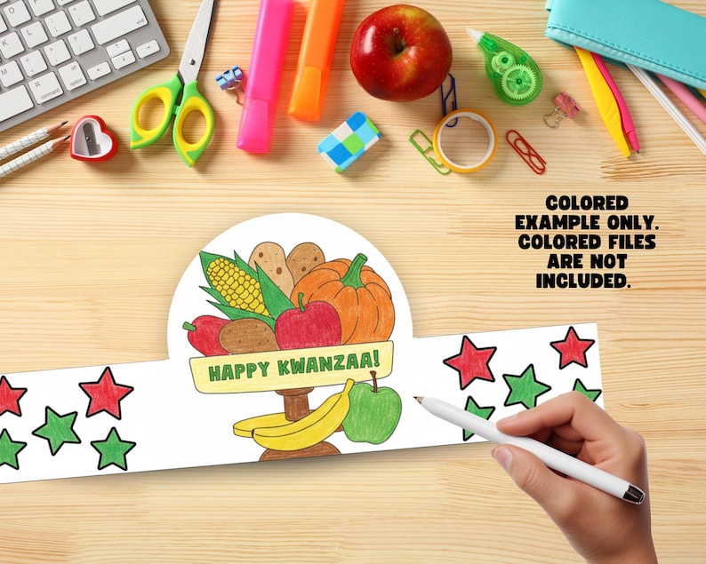 Kwanzaa Paper Crown Coloring Craft, Decorations, Happy Kwanzaa, Kinara ...