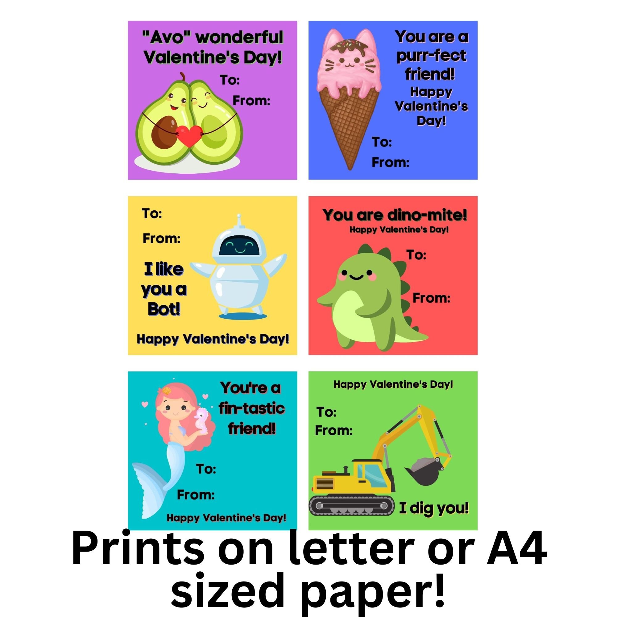 Printable Valentine's for Classmates Kids Valentine's Cards Valentine ...