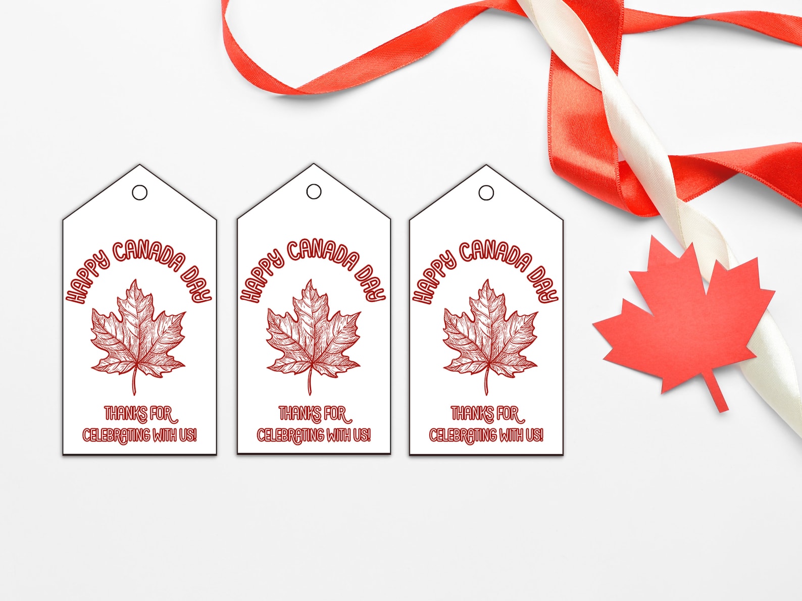 Printable Canada Day Favor Tags Canada Day Cupcake Toppers Rustic ...