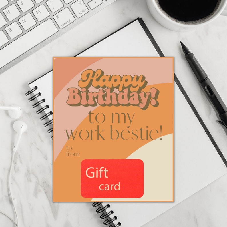 Happy Birthday to My Work Bestie Boho Aesthetic Retro - Etsy
